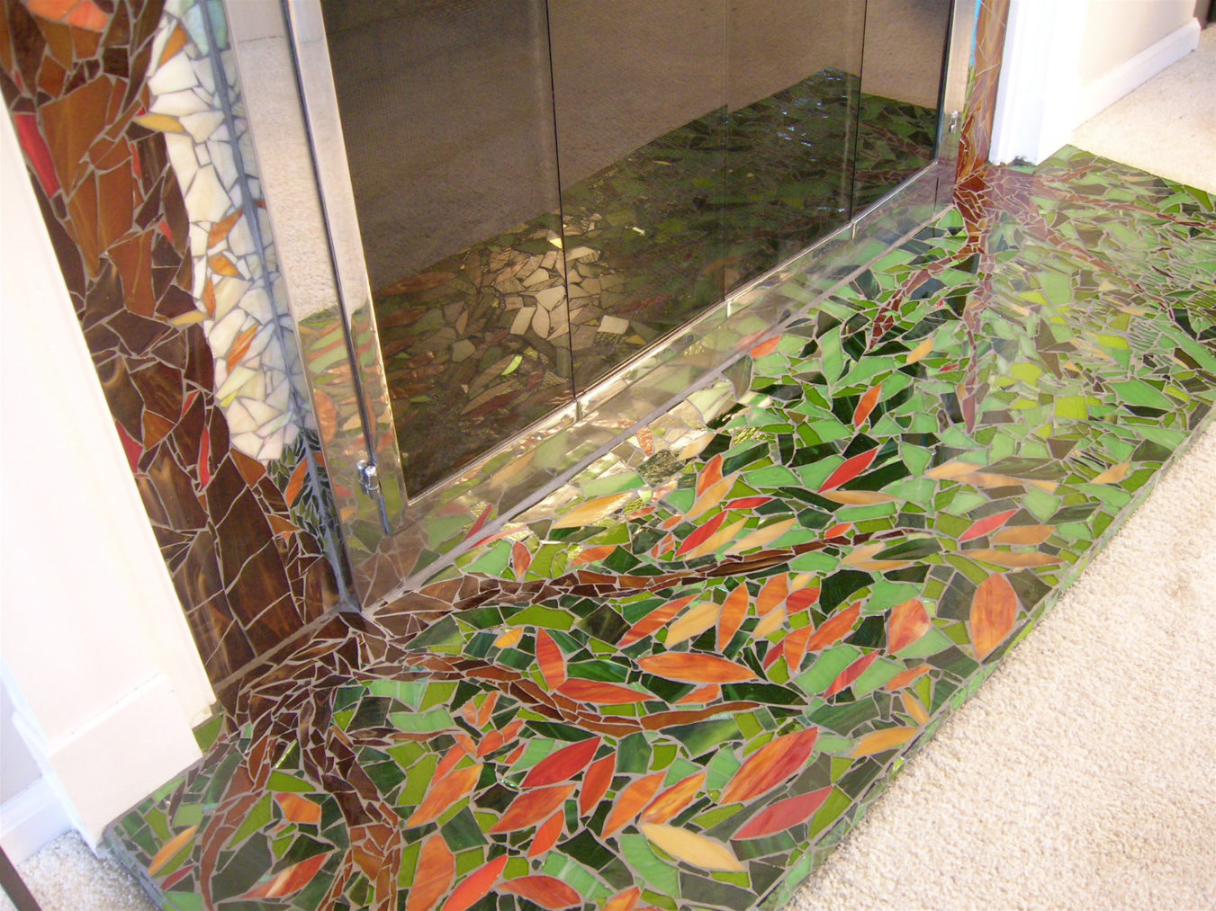 Enchanted Forest Fireplace | Modern Mosaic Arts